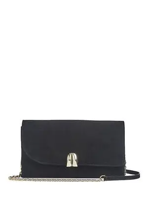 LK BENNETT Aria Suede Clutch Bag - Bla-black