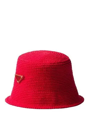 Prada Crochet Bucket Hat - Red