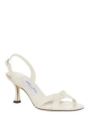 JIMMY CHOO Elsy 70 Slingback Sandals - Latte