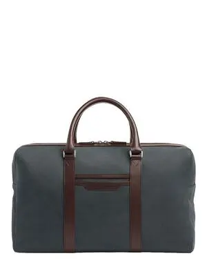 CARL FRIEDRIK Compact Leather Weekender Bag - Navy/hackett