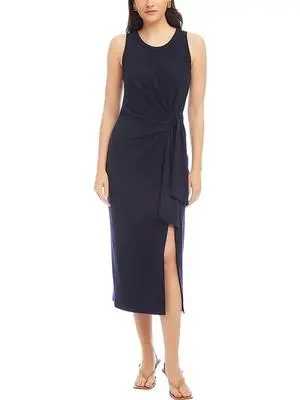 Fifteen Twenty Maddie Side Knot Midi Dress - Navy