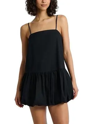Onia Air Linen Bubble Mini Dress - Black