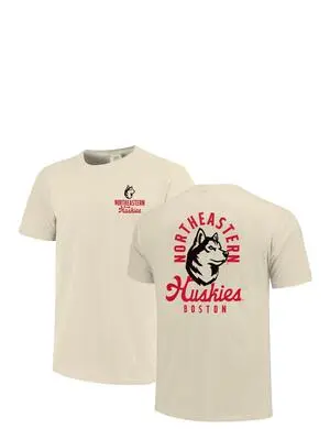 IMAGE ONE Northeastern Huskies Comfort Colors Mascot Overlay T-shirt - Cream