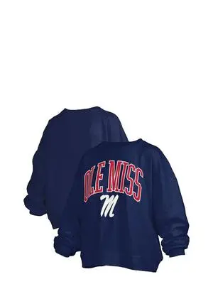 PRESSBOX Ole Miss Rebels Janise Arch Over Logo Pullover Sweatshirt - Navy