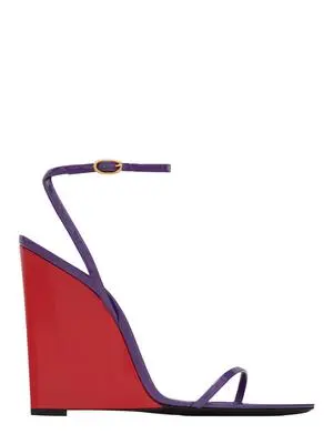 Saint Laurent May 110 Wedge Sandals - Purple