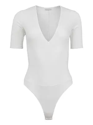 FLEUR DU MAL Deep Plunge Bodysuit - Ivory