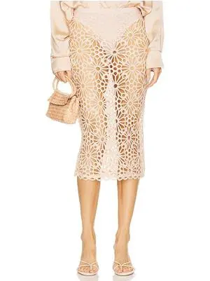 Norma Kamali Straight Midi Skirt - Blush