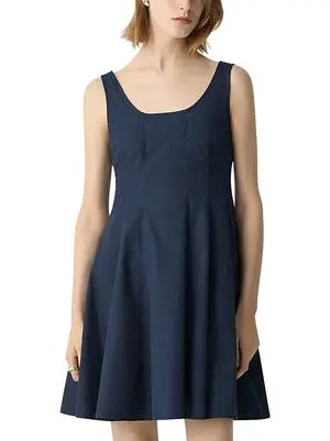 Theory Sleeveless Poplin Mini Dress - Nocturnal Navy