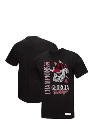 Mitchell & Ness Georgia Bulldogs Retro Brush Mineral Wash T-shirt - Black