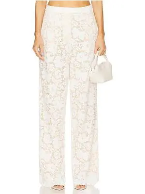 SANS FAFF Estelle Lace Pintuck Pants - White