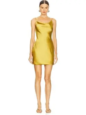 Norma Kamali Maria Slip Mini Dress - Asparagus