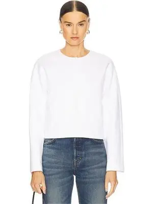Vince Collarless Cropped Jacket - Optic White