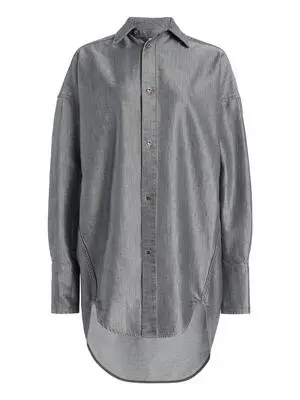 DARKPARK Carla Oversized Metallic Denim Shirt - Grey
