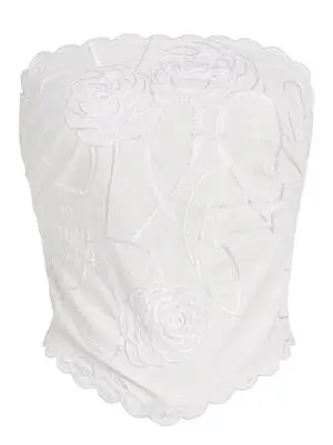 Bernadette Camellia-embroidered Top - Ivory