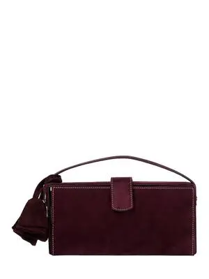 Magda Butrym Apolonia Small Suede Clutch - Burgundy