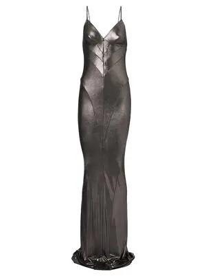 Rick Owens Metallic-effect Jersey Gown - Silver