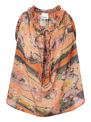 Isabel Marant Marilou Paisley Silk Voile Top - Multicoloured