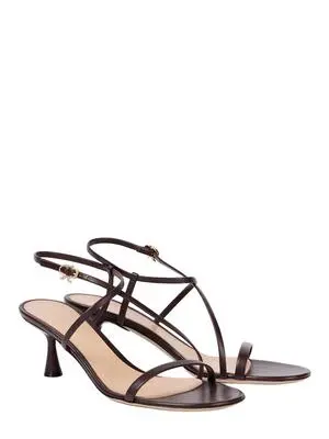 GIANVITO ROSSI 55 Leather Sandals - Burgundy