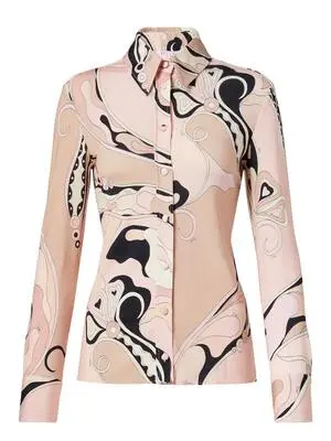 EMILIO PUCCI Orchidee Satin Jersey Shirt