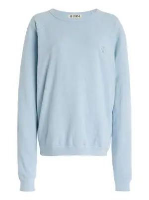 Eterne Éterne Sonny Oversized Cotton Sweatshirt Light Blue