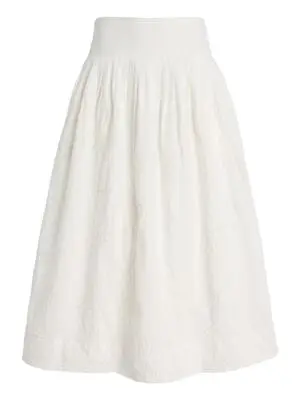 Sea Camden Cotton Poplin Midi Skirt - White
