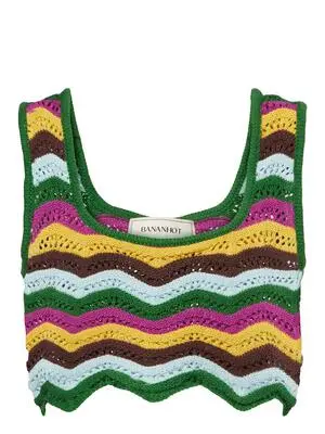 BANANHOT Kim Crochet Cotton-blend Top - Multicoloured