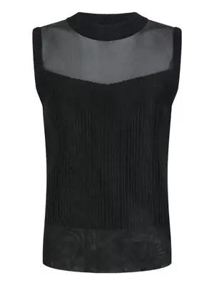 Shanghai Tang Mesh Tank Top - Black