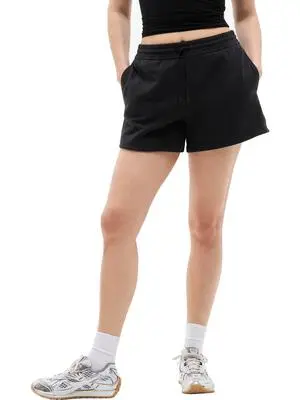 Athleta Fleece Mid-rise 4" Short - Black
