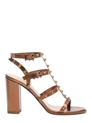 Valentino Garavani 90mm Rockstud Sandals - Brown