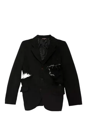 BLACK COMME DES GARÇONS Gabardine Treated Jacket - Black