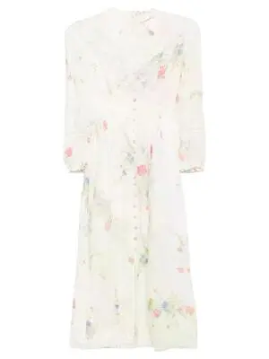 Zimmermann Lucky Floral Lace Maxi Dress - Neutrals