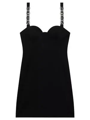 Gcds Logo-plaque Mini Dress - Black