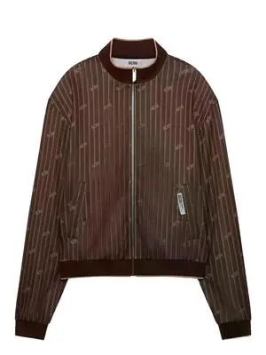 Gcds Pinstriped Track Jacket - Brown