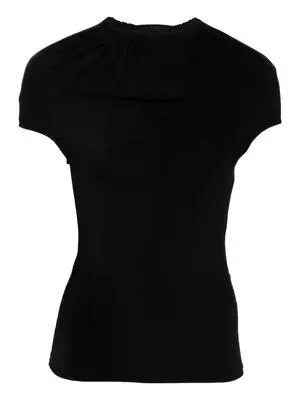 ALAINPAUL Gathered-neck Top - Black