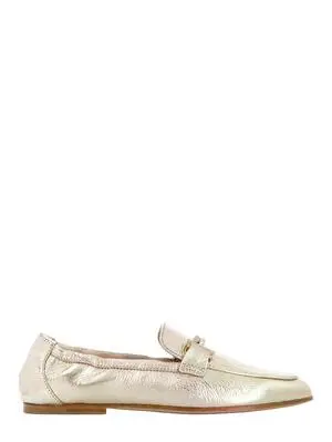 TOD'S Metallic Leather Loafers - Gold