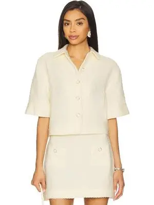 Simkhai Khloe Short Sleeve Button-down Top - Ivory