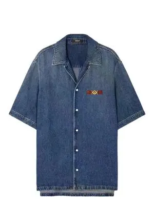 Versace Medusa Biggie Denim Shirt - Blue