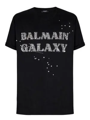 Balmain Embroidered Galaxy T-shirt - Silver