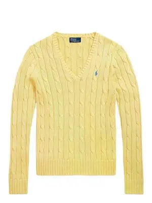 Polo Ralph Lauren Cable-knit V-neck Sweater - Yellow