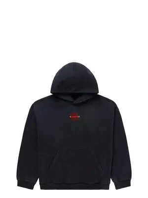 Balenciaga Logo-embroidered Cotton-jersey Hoodie - Black