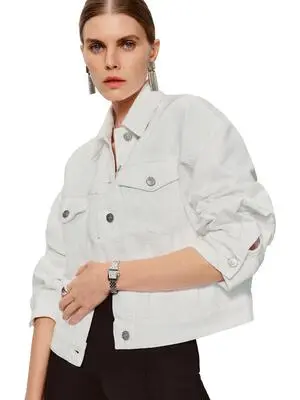 REFORMATION Rhodes Denim Jacket Optic White