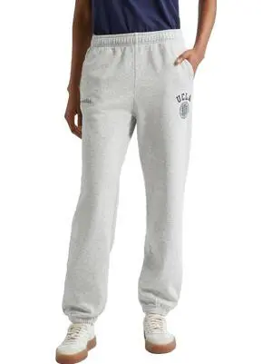SPORTY & RICH Ucla Crest Fleece Graphic Sweatpants - Heather Gray