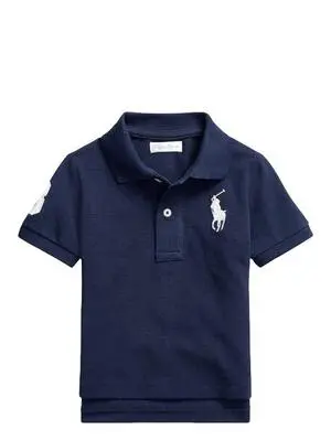 Ralph Lauren Mesh Sleeve Cotton Polo - Refined Navy