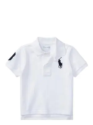 Ralph Lauren Mesh Sleeve Cotton Polo White