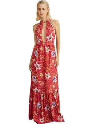 LUNA B Euros Maxi Dress - Floral Fuchsia