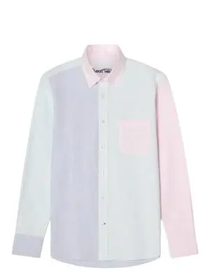 Robert Talbott Harrison Button Down Fun Stripe Oxford Shirt - Navy/aqua/pink