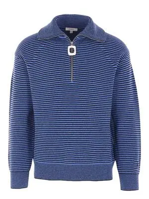 JW Anderson Striped Knit Sweater - Blue+black