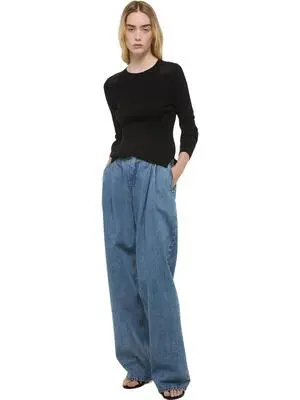 Helmut Lang Double-pleated Wide-leg Jeans - Archive Blue