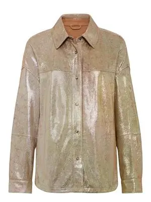 Brunello Cucinelli Lamé Shirt Jacket - Gold