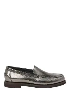 Brunello Cucinelli Leather Loafers - Silver